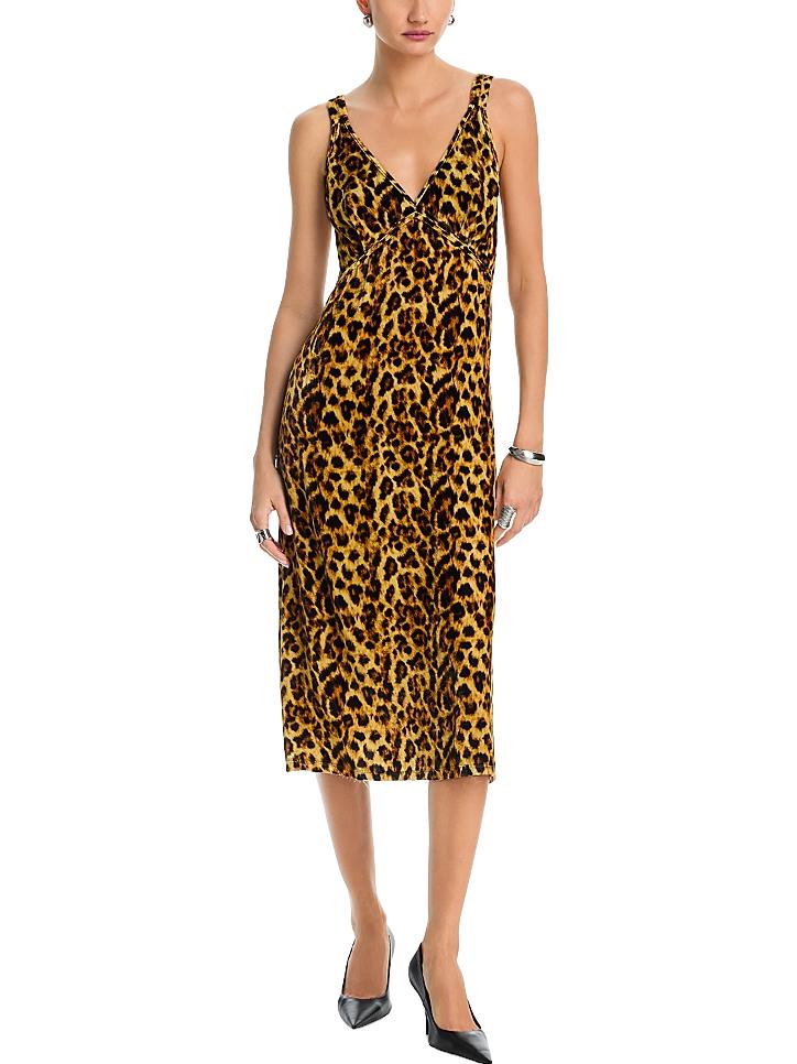 R13 R13 Leopard Print Slip Dress